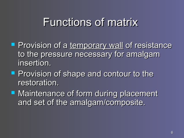 Matrix bands | PPT