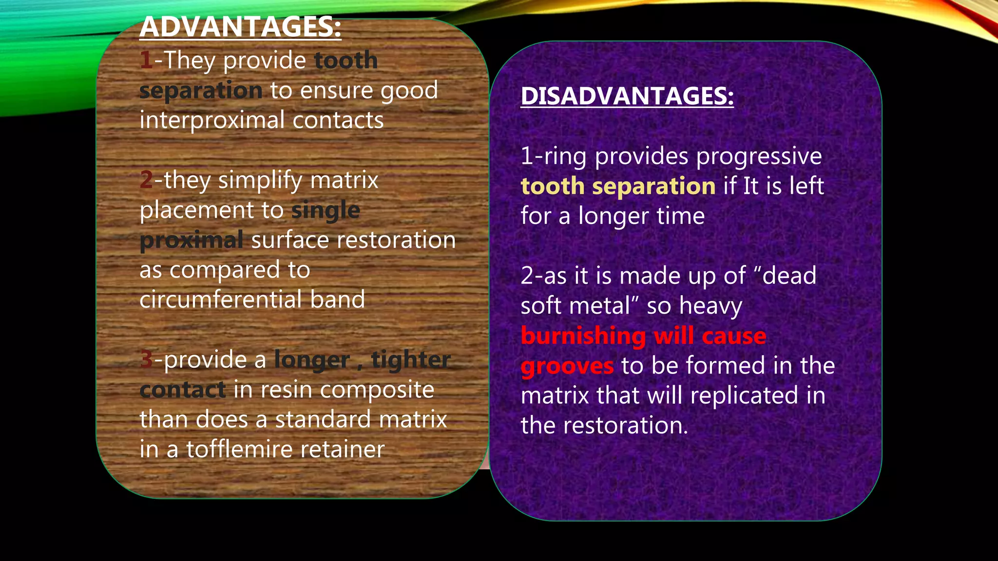 Matrix band system by Dr.Aisha Jamil | PPTX