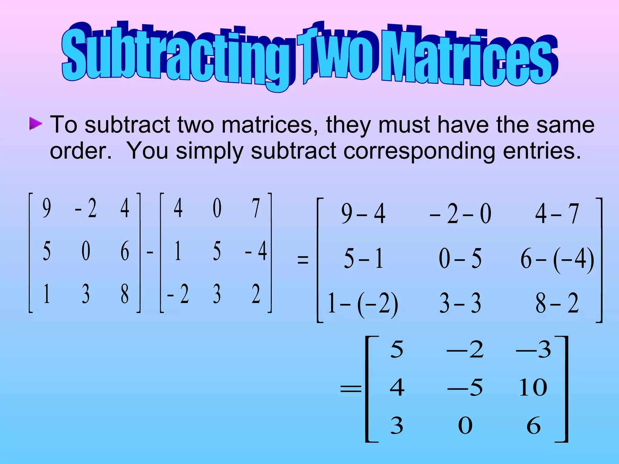 Matrix basic operations | PPT
