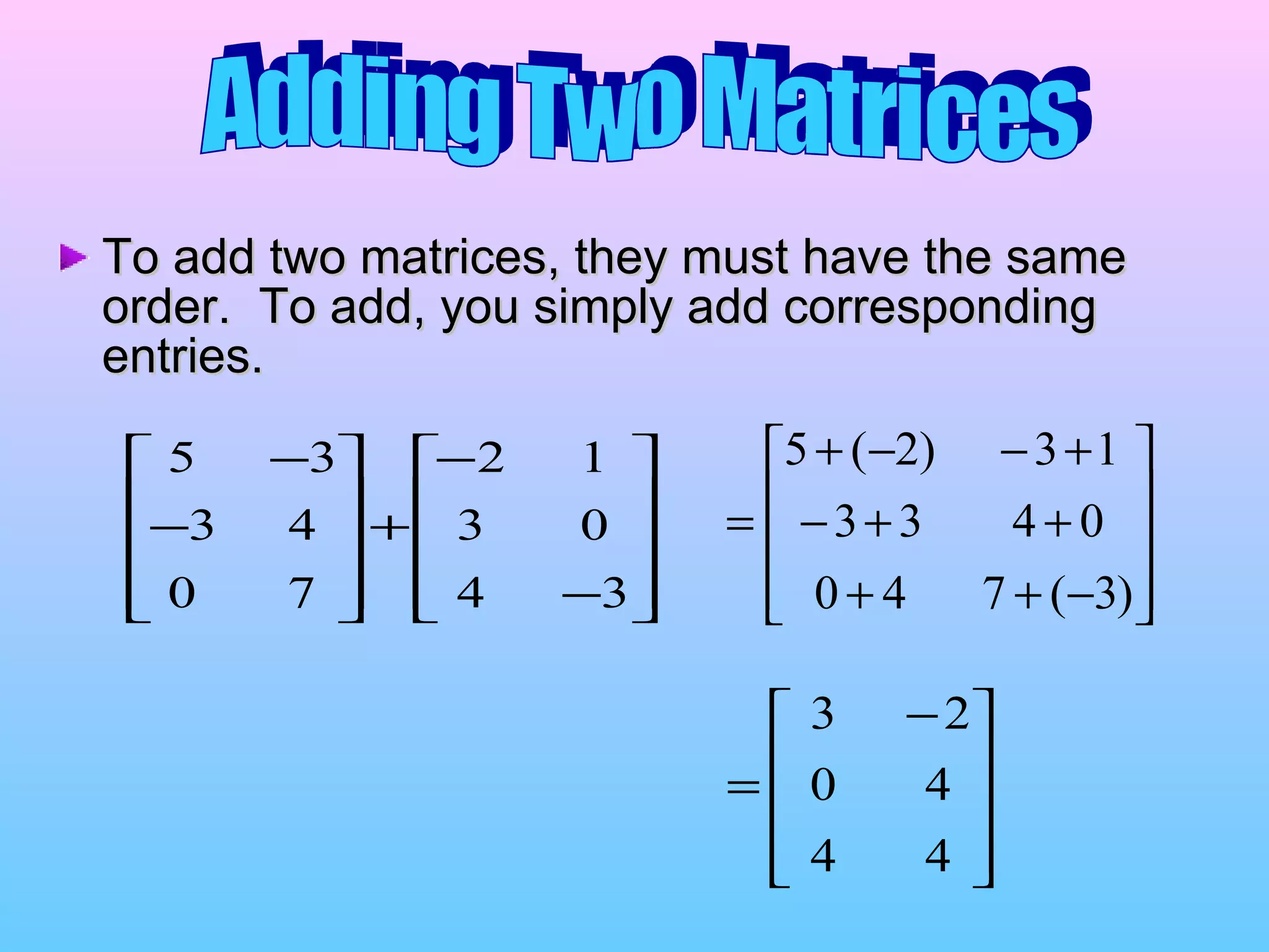 Matrix basic operations | PPT
