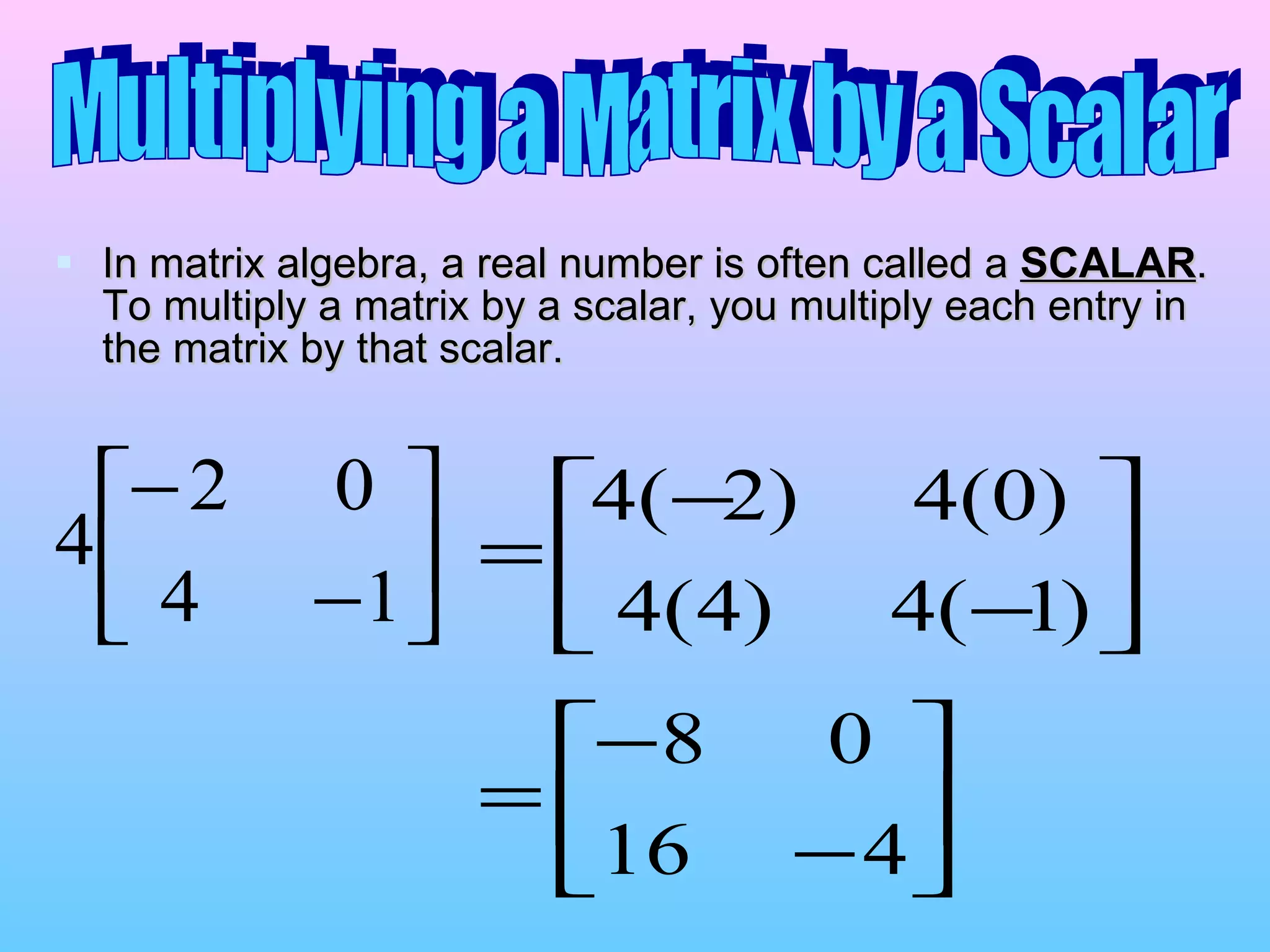 Matrix basic operations | PPT