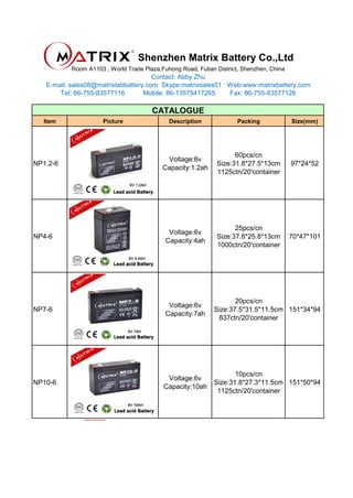 Matrix battery catalog | PDF