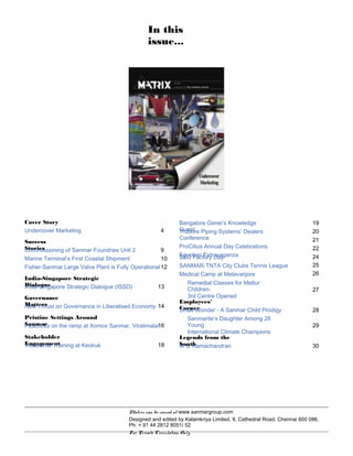 Matrix Metal casting company - Sanmar Group | PDF