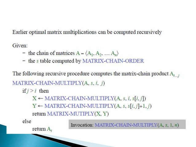 Matrix chain multiplication | PPTX