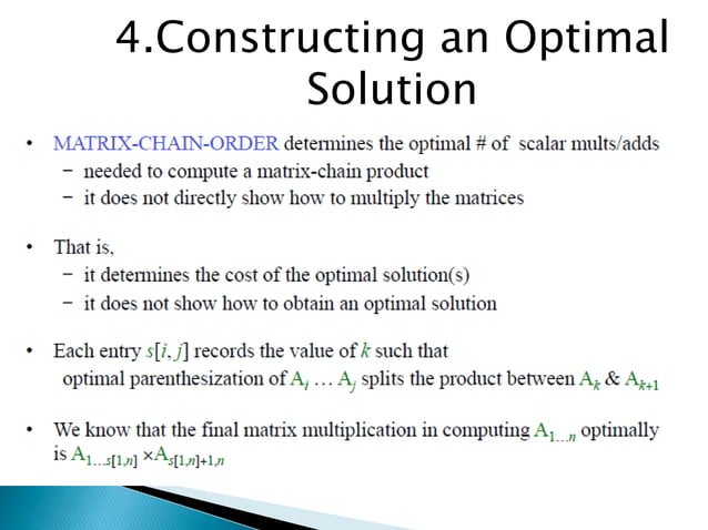 Matrix chain multiplication | PPT