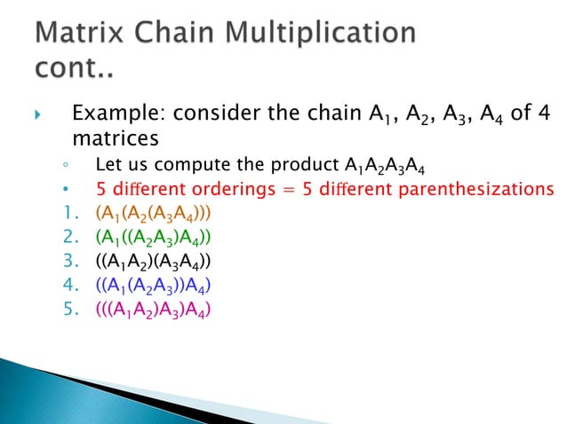 Matrix chain multiplication | PPT