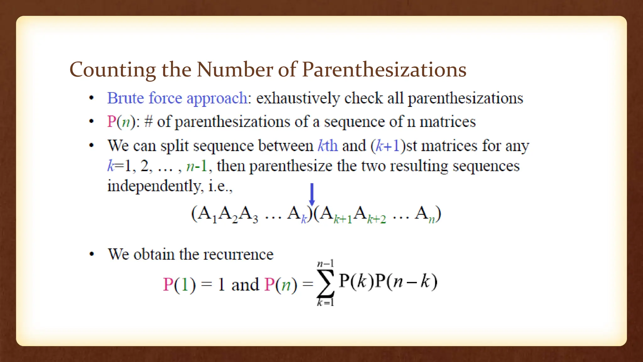 Matrix chain multiplication in design analysis of algorithm | PPTX