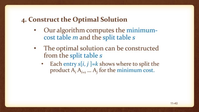 Matrix chain multiplication in design analysis of algorithm | PPTX