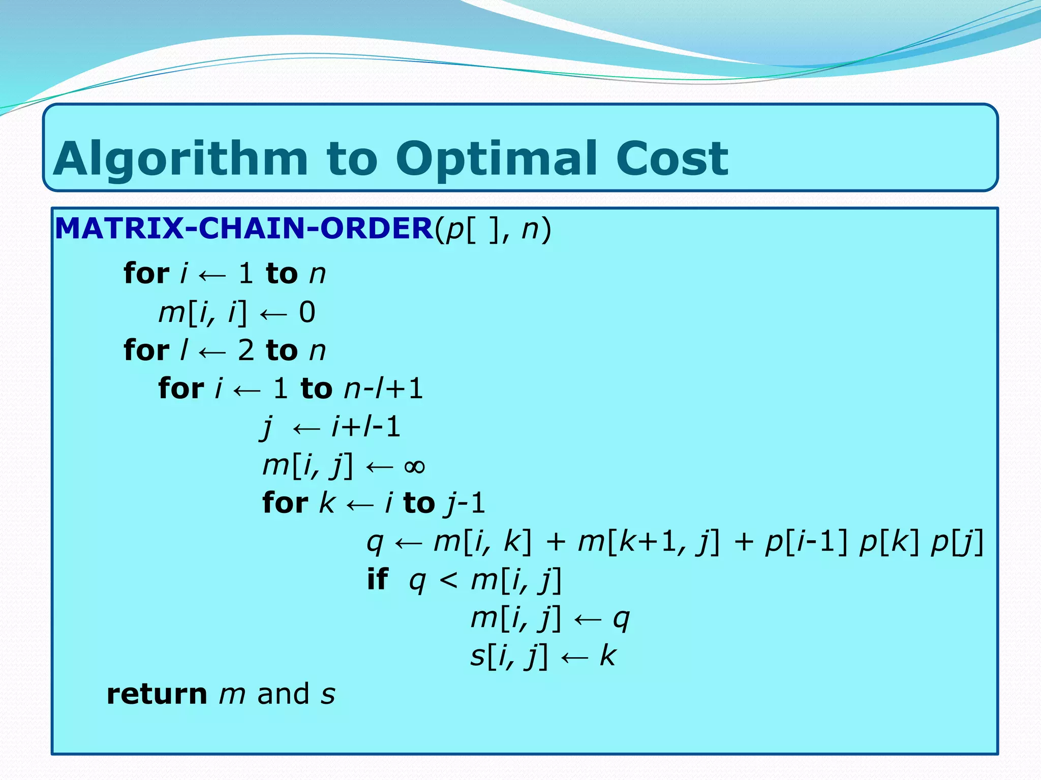 Matrix chain multiplication by MHM | PPTX
