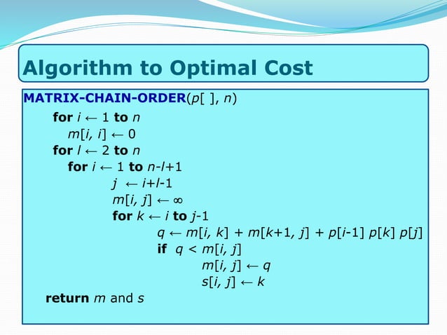 Matrix chain multiplication by MHM | PPT