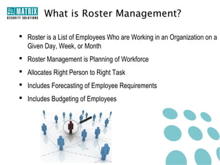 Roster Management Module (RSM) | PPT