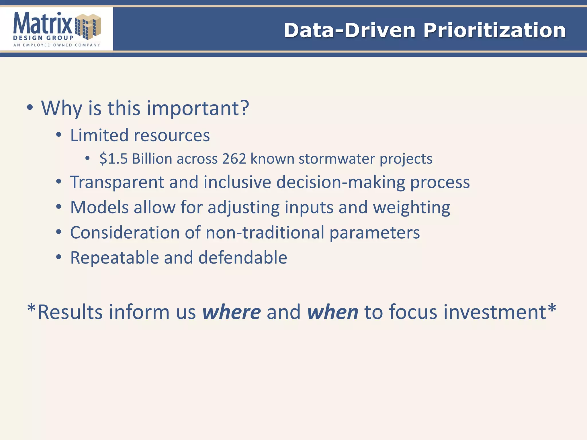 2017 GIS in Government Track: Data Driven Prioritization Analysis | PPT
