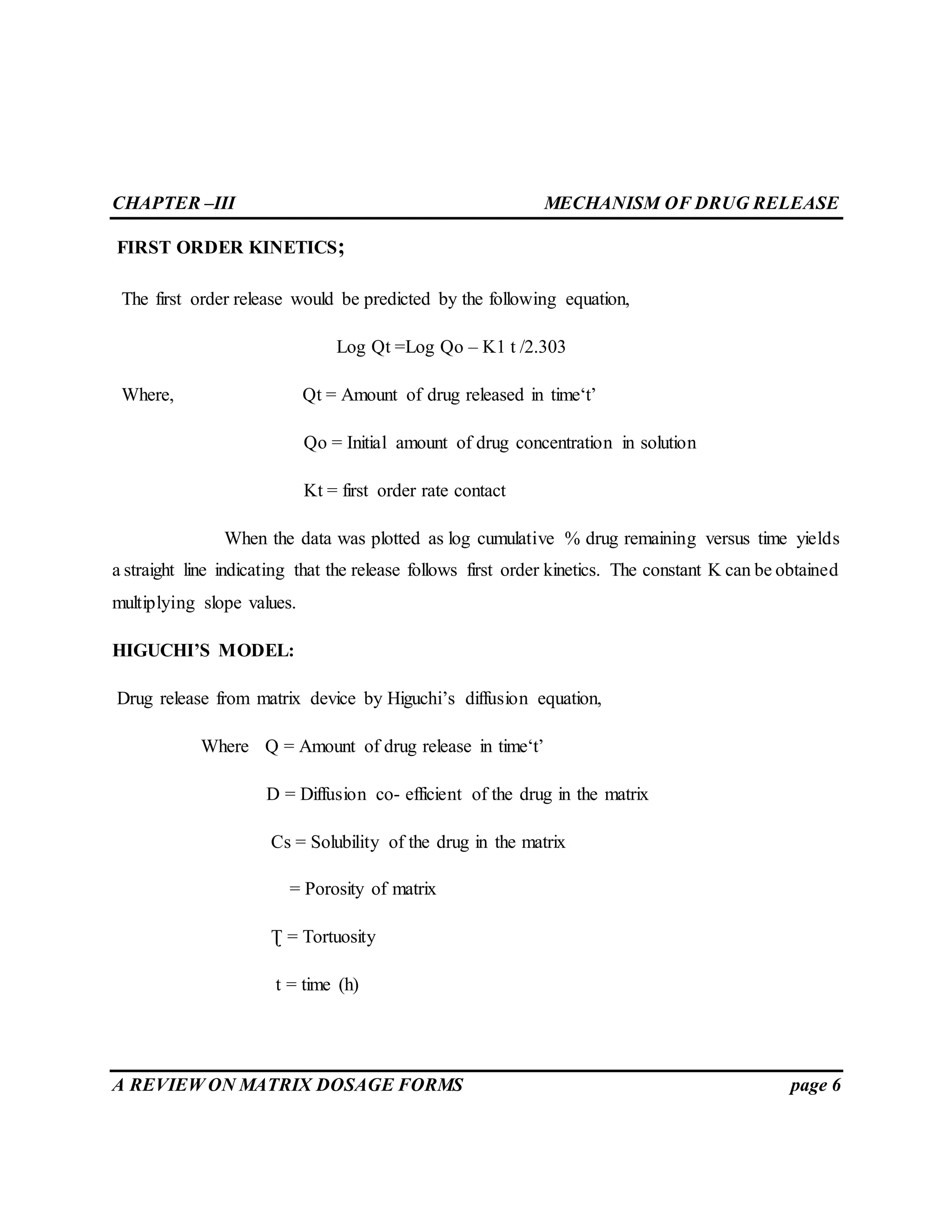 Matrix dosage forms in pharmaceutics (pharmaceutical dosage forms) | DOCX