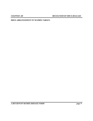Matrix dosage forms in pharmaceutics (pharmaceutical dosage forms) | DOCX