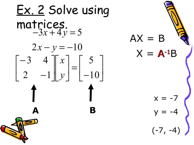 Matrix equations and inverses honors