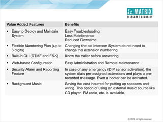 Matrix Telecom Solutions: ETERNITY - Building Intercom Solution | PPTX