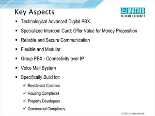 Matrix Telecom Solutions: ETERNITY - Building Intercom Solution | PPTX