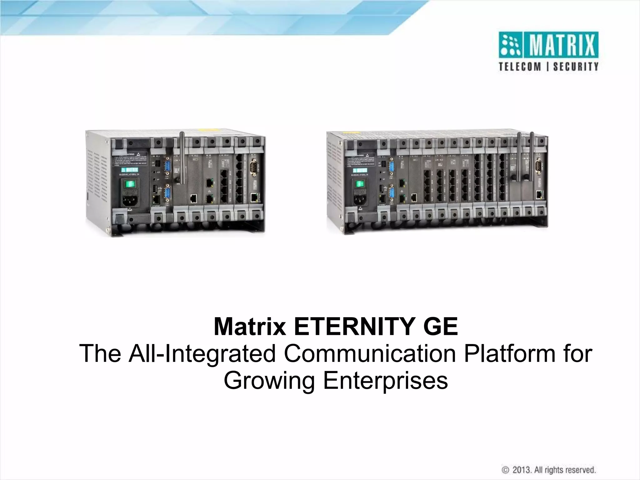 Matrix Telecom Solutions: ETERNITY IP-PBXs | PPT