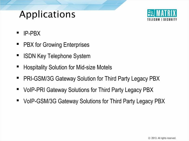 Matrix Telecom Solutions: ETERNITY IP-PBXs | PPT | Computer Networking | Computing