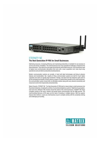 Matrix eternity ne pbx_brochure | PDF