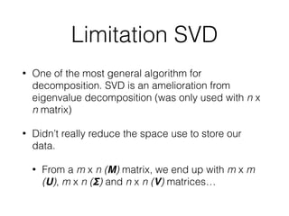 Matrix Factorisation (and Dimensionality Reduction) | PDF