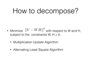 Matrix Factorisation (and Dimensionality Reduction) | PDF