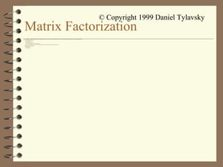 Matrix factorization | PPT