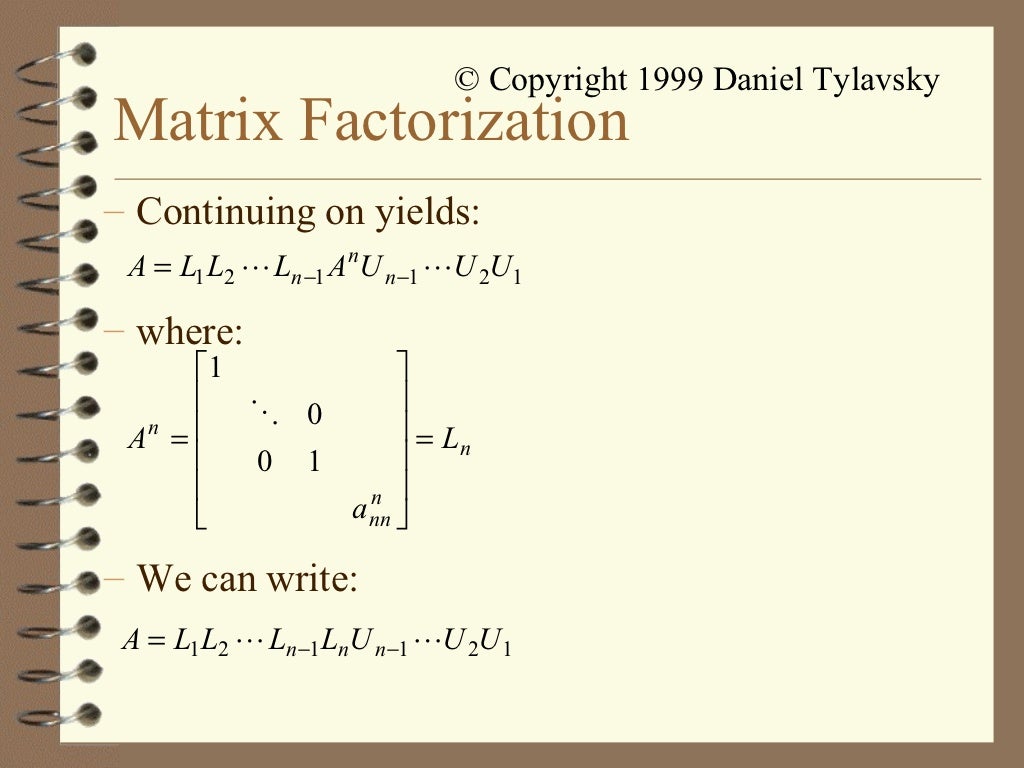 Matrix factorization