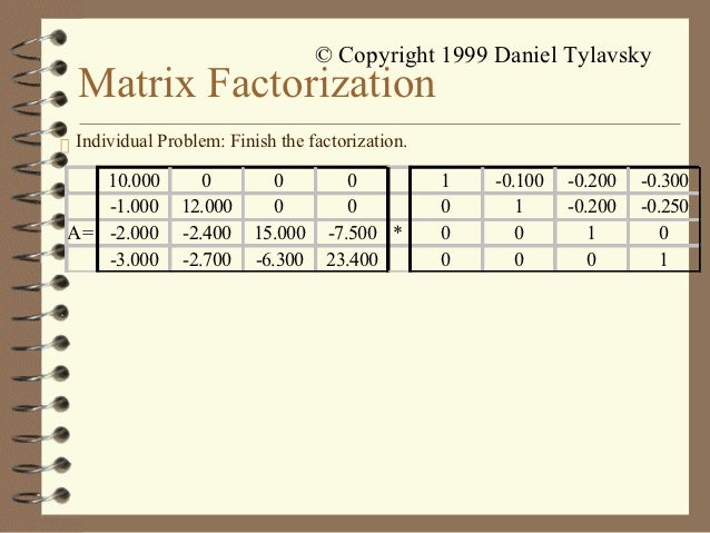 Matrix factorization