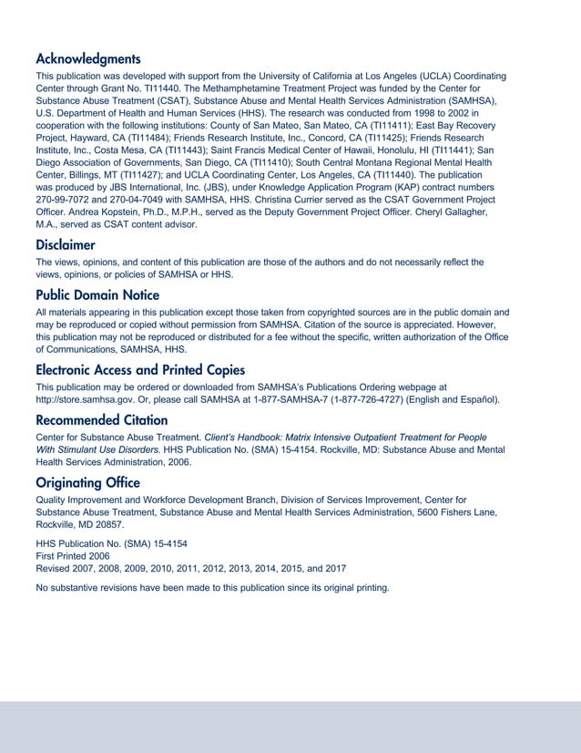 Matrix intensive outpatient tx for people with stimulant use disorder ...