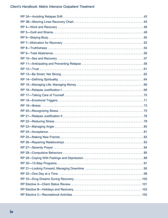 Matrix intensive outpatient tx for people with stimulant use disorder ...