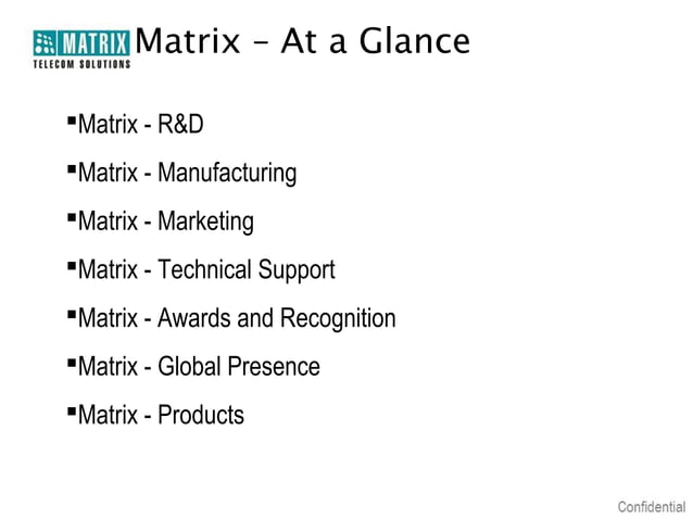 Matrix Comsec Introduction | PPT