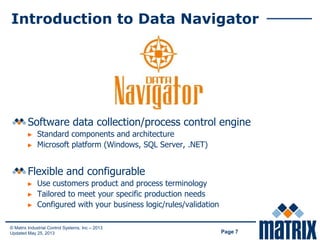 Introduction to Matrix and Data Navigator (updated May 2013) | PPTX ...
