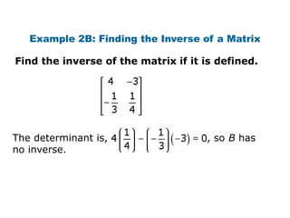 Matrix inverse | PPTX