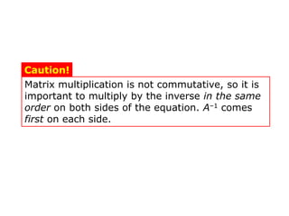 Matrix inverse | PPTX