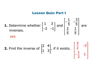 Matrix inverse | PPTX