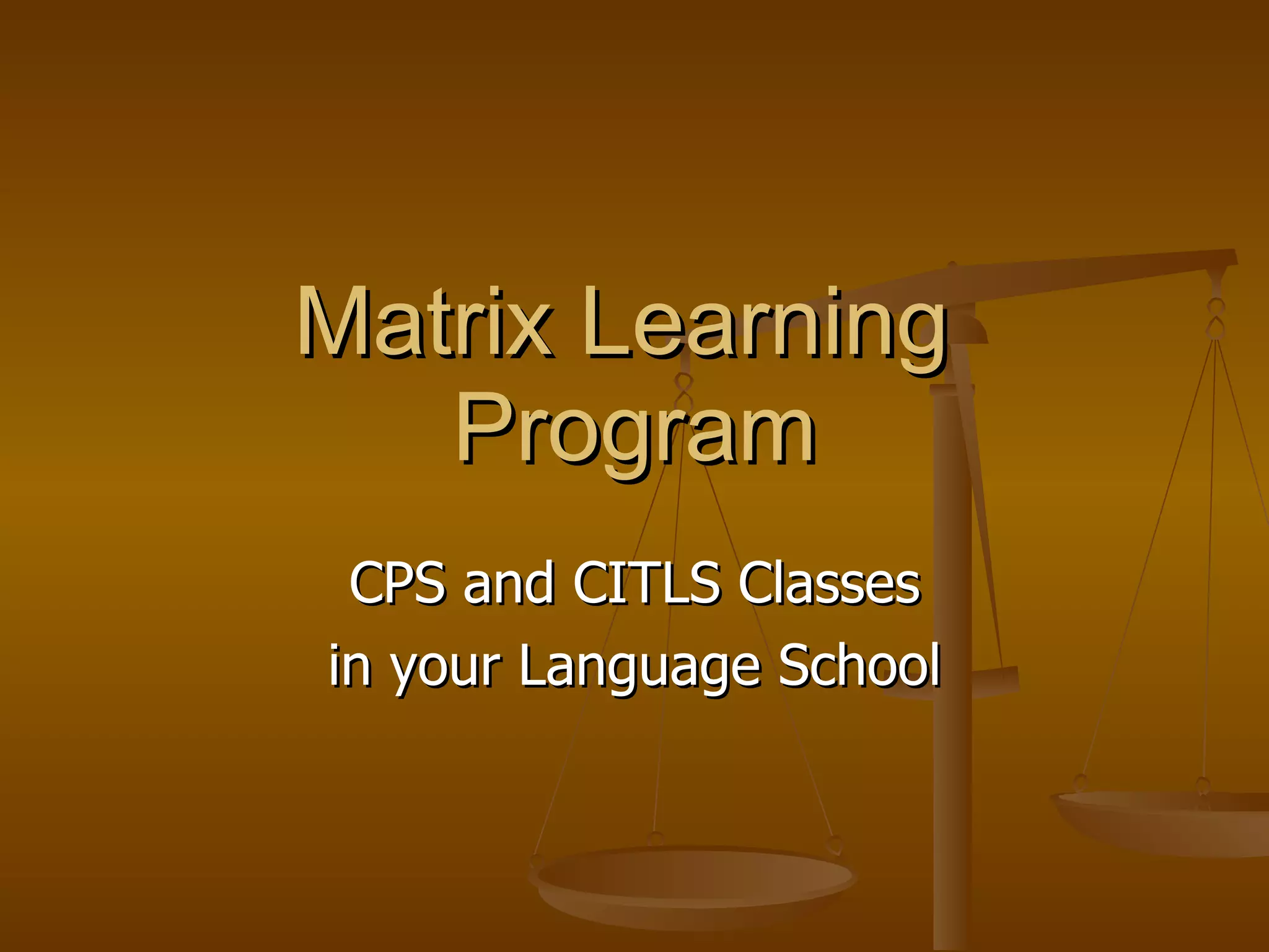 Matrix Learning Products | PPT