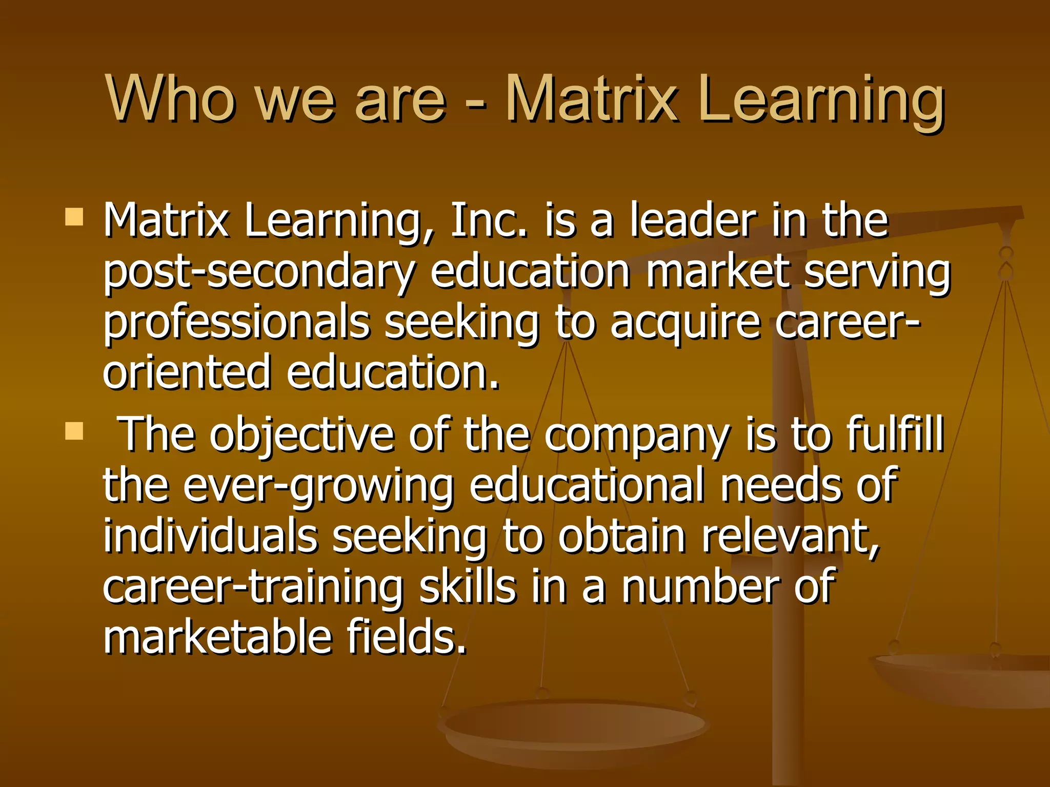 Matrix Learning Products | PPT