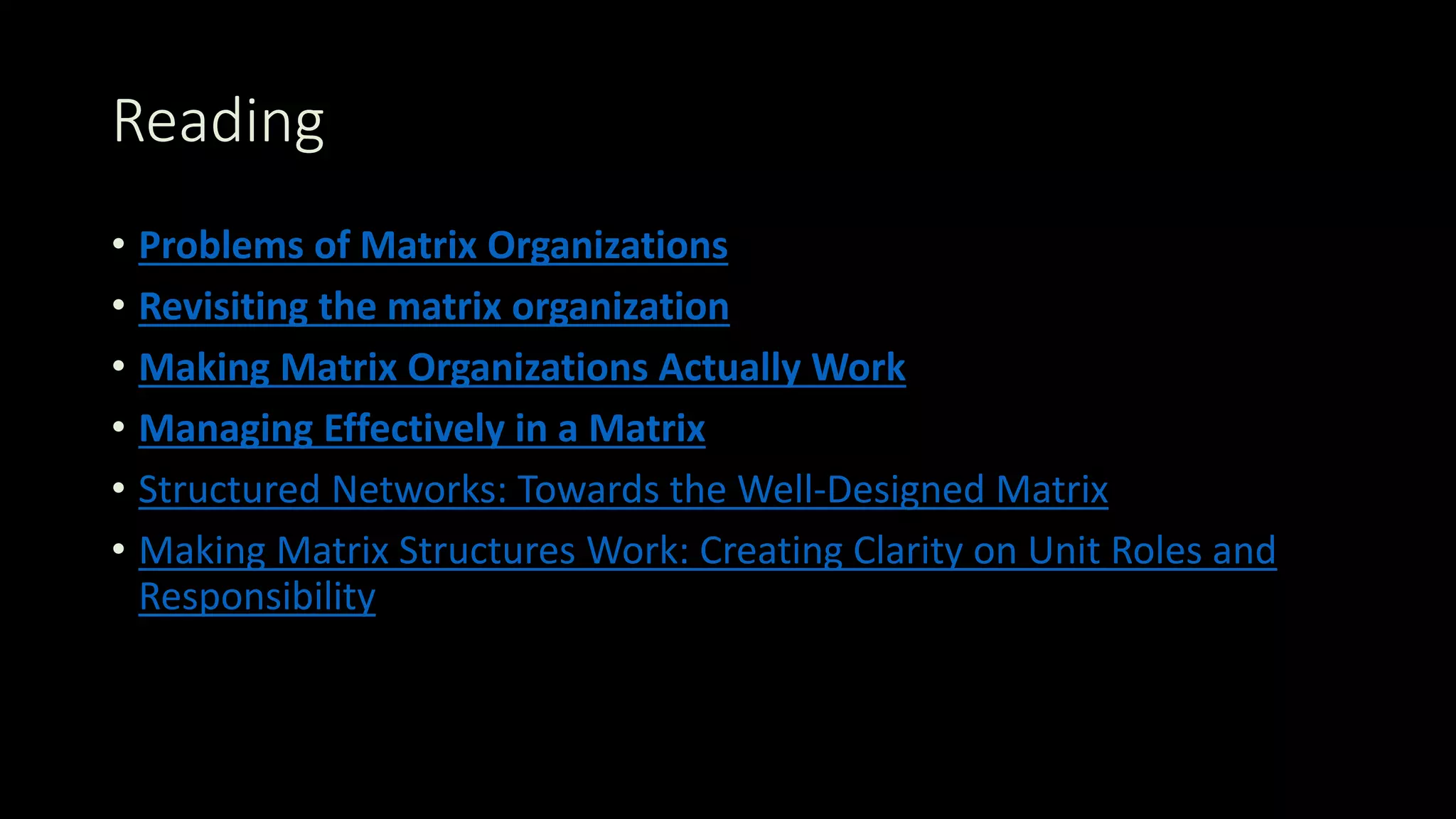 Matrix management | PPTX