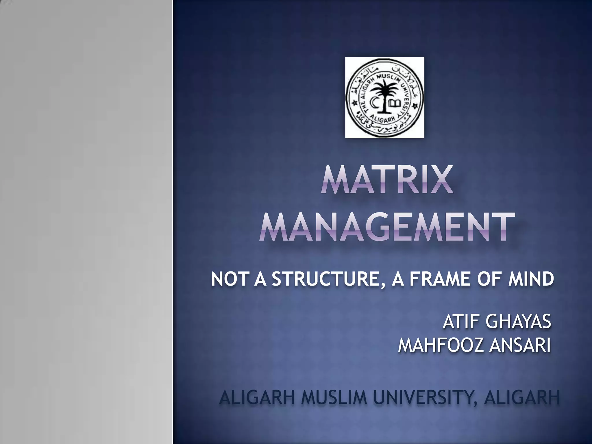 Matrix management | PPT