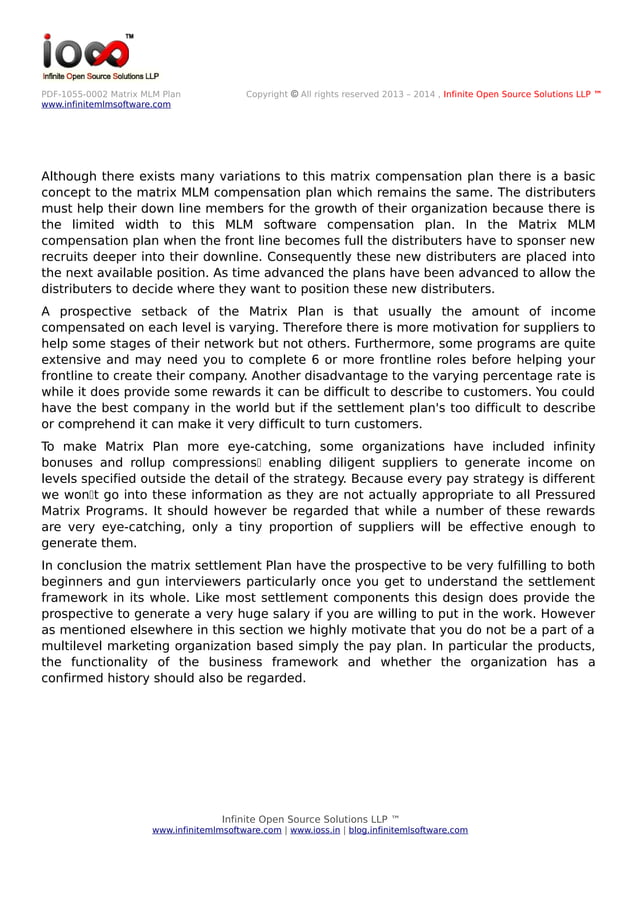 Matrix mlm plan | PDF | Advertising Industry | Industries