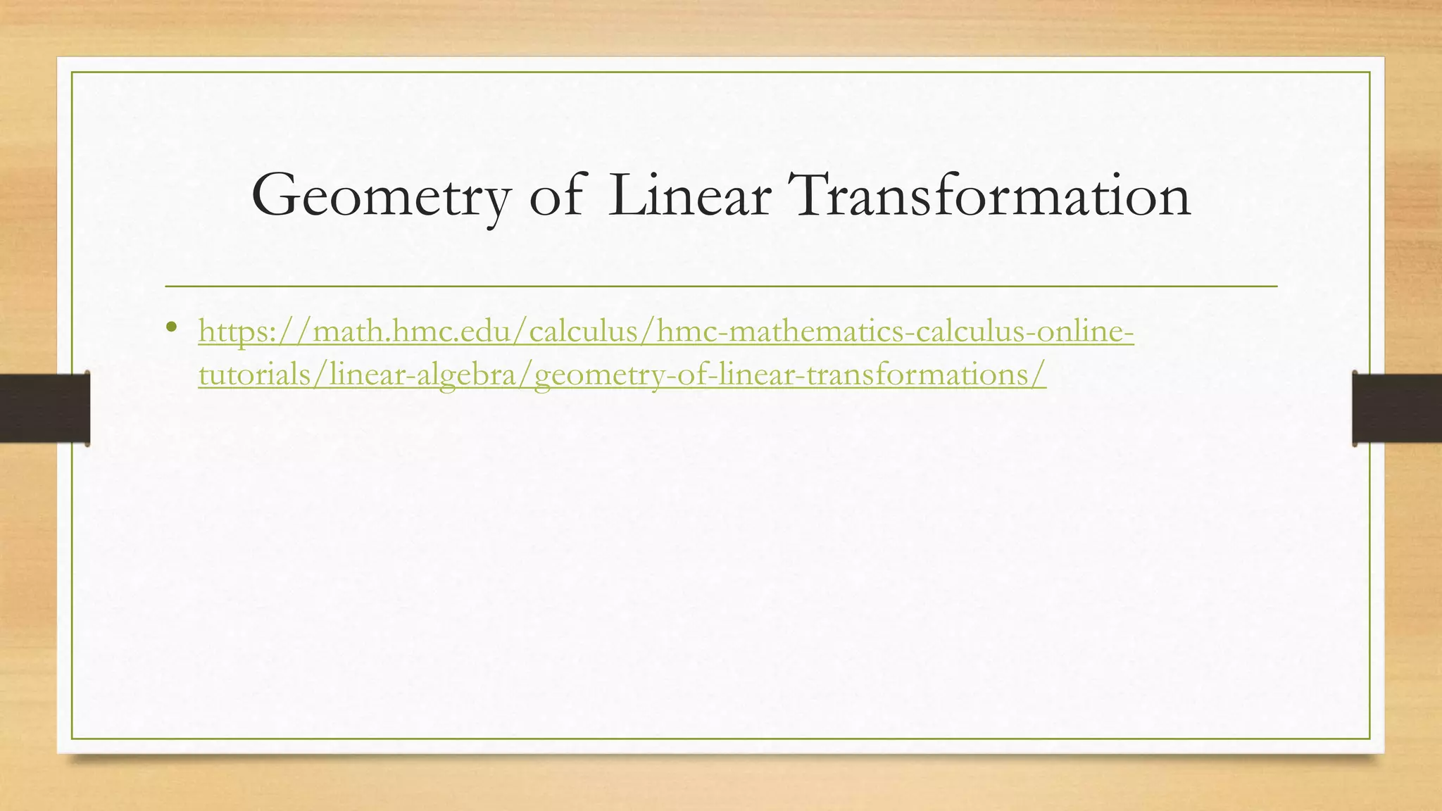 Matrix of linear transformation 1.9-dfs | PPTX