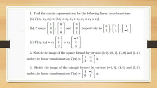 Matrix of linear transformation 1.9-dfs | PPTX