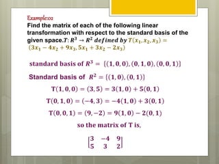 Matrix of linear transformation | PPTX