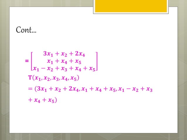 Matrix Of Linear Transformation Pptx