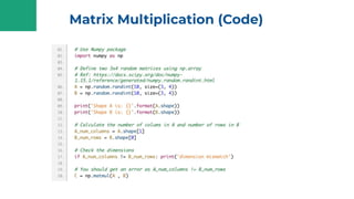 Matrix operations in practice using python | PDF