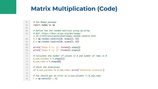 Matrix operations in practice using python | PDF