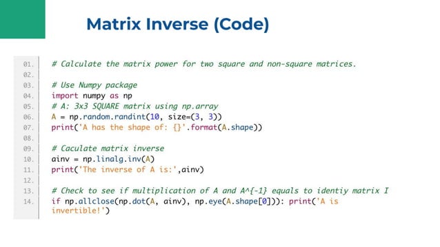 Matrix operations in practice using python | PDF