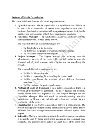 Matrix organisation | PDF