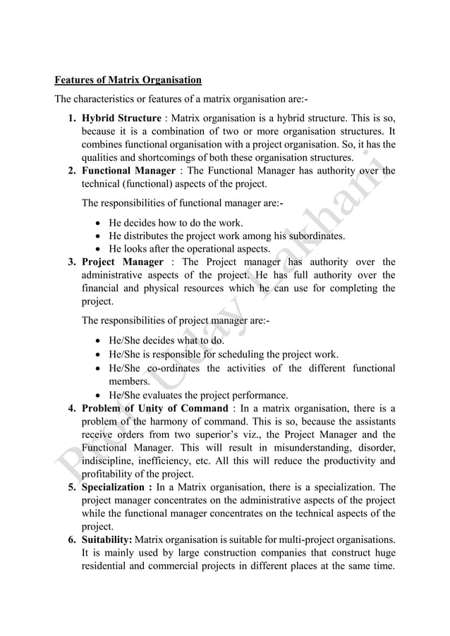 Matrix organisation | PDF